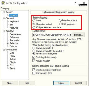 Putty Save Session Log – Naiwaen@DebuggingSoft