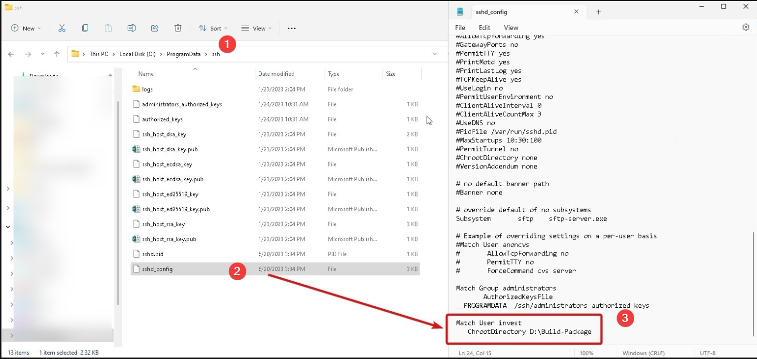OpenSSH: Set ChrootDirectory For Specific User On Windows – Naiwaen@DebuggingSoft