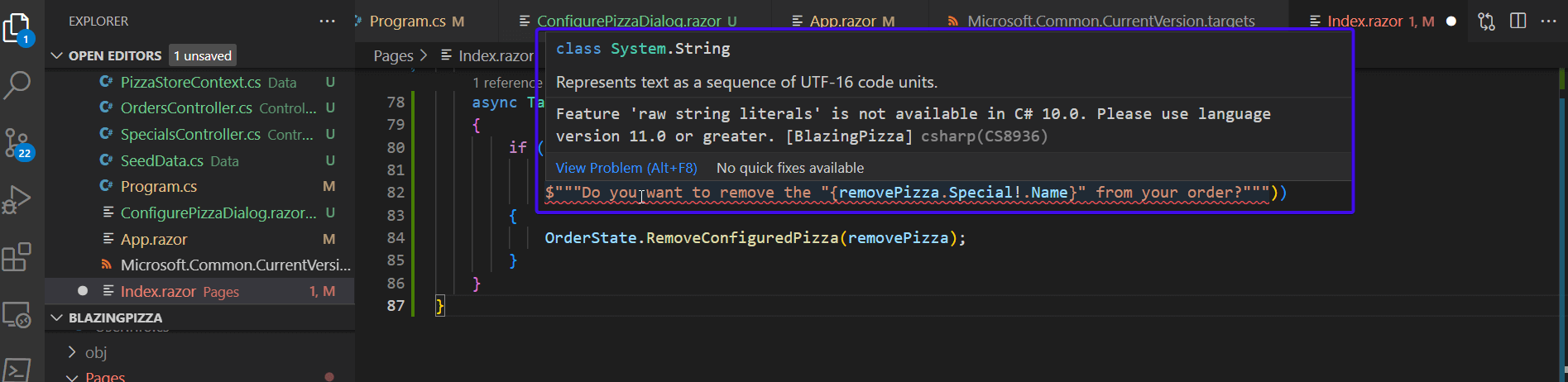 How To Fixed: Feature ‘raw String Literals’ Is Not Available. Please Use Language Version 11.0 ...
